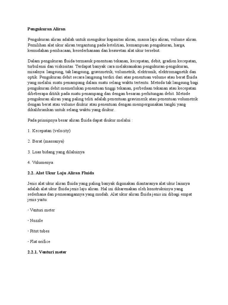 Dasar Teori Pengukuran Fluida 3 | PDF