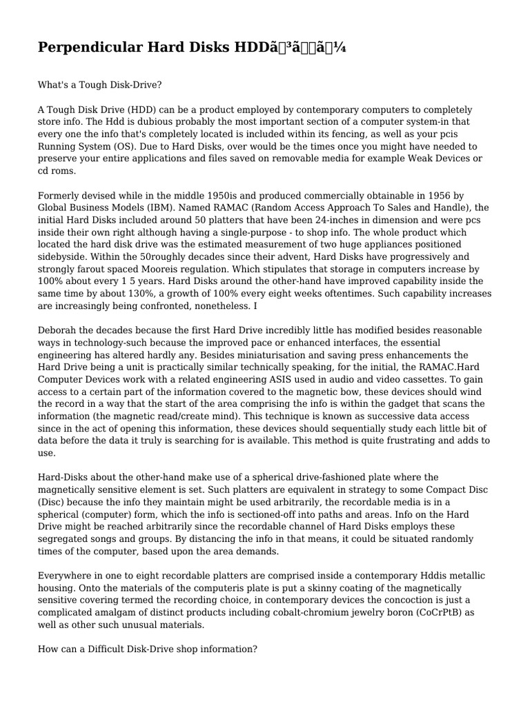 Perpendicular Hard Disks HDDコピー | PDF | Hard Disk Drive | Disk Storage