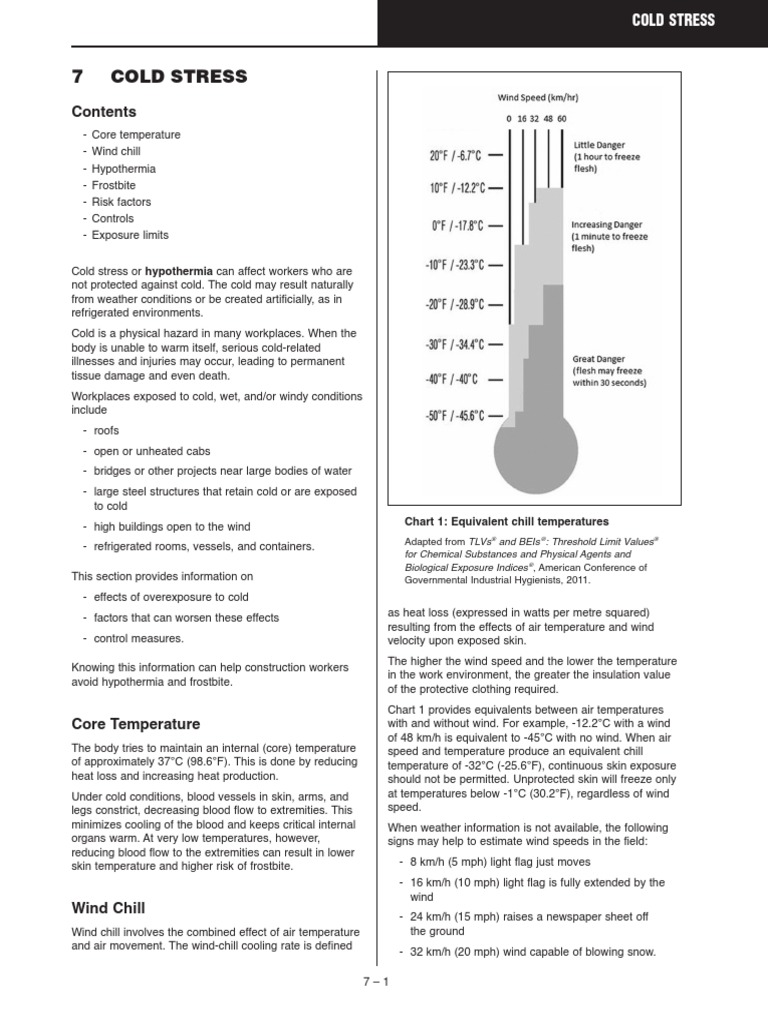 Cold Stress PDF | PDF