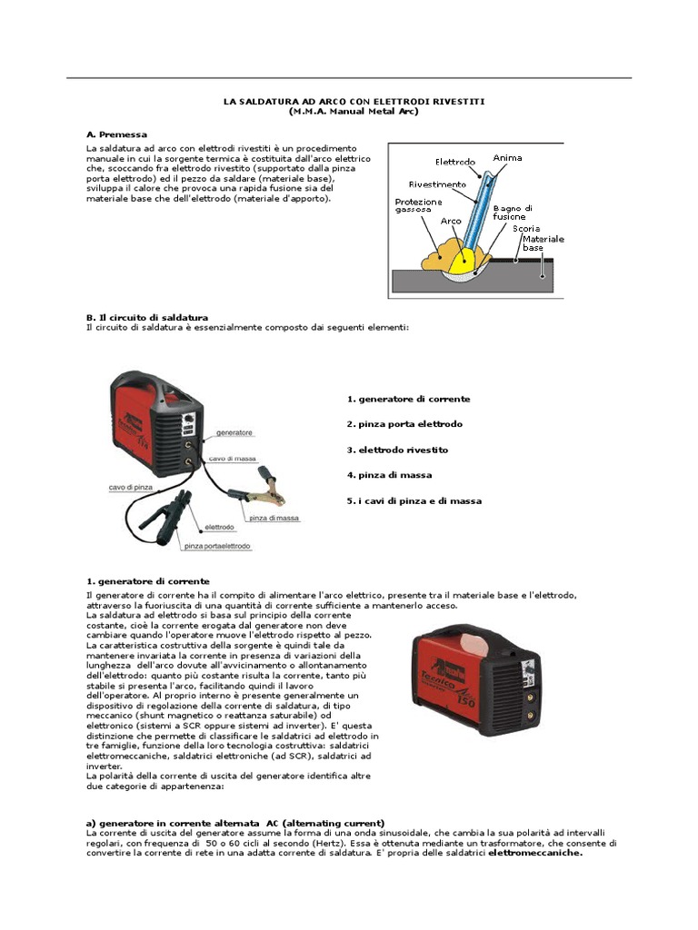 La Saldatura Ad Arco Con Elettrodi Rivestiti | PDF La Saldatura Ad Arco Con Elettrodi Rivestiti | PDF