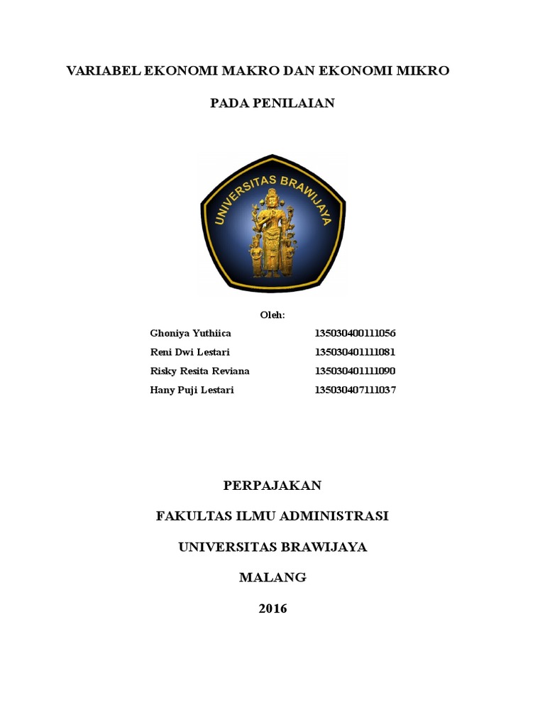Variabel Ekonomi Makro Dan Ekonomi Mikro Pada Penilaian - Kelompok 1 | PDF