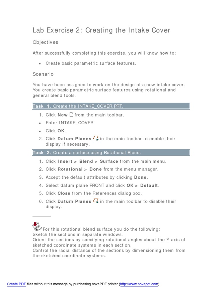 Lab Exercise 2 For Proe Catia | PDF | Dialog Box | Cartesian Coordinate ...