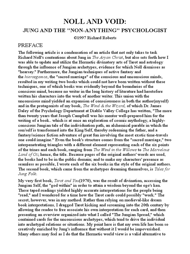 Roberts, Richard - Noll and Void. Jung and The ''Non-Anything ...