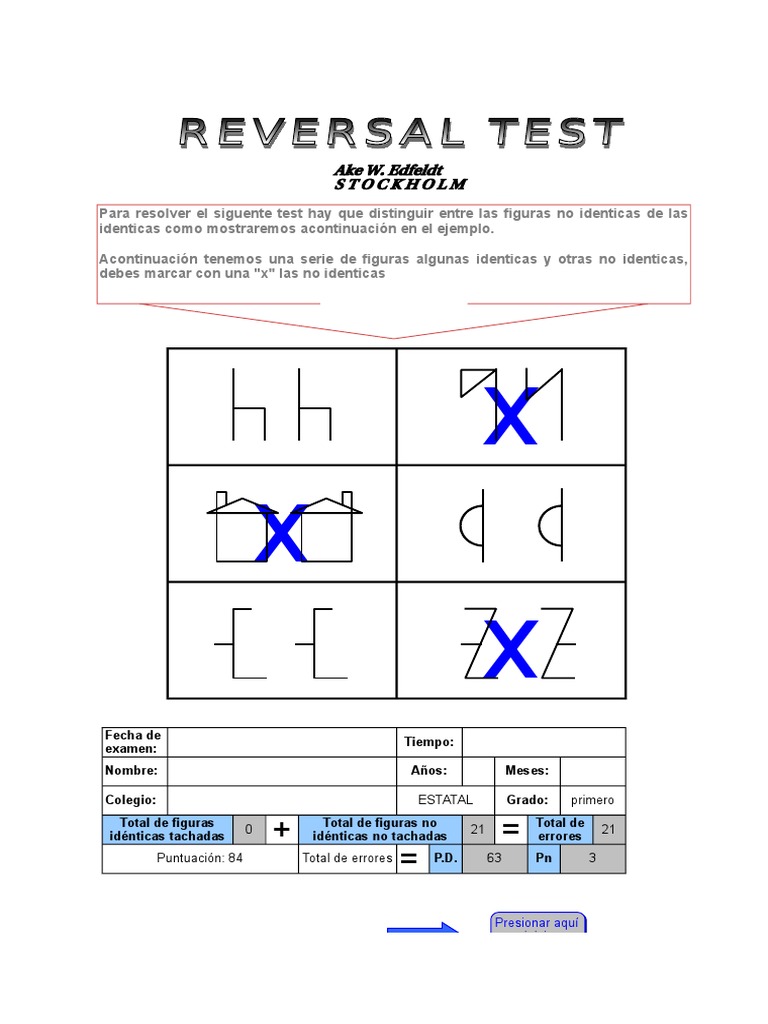 Reversal Test.