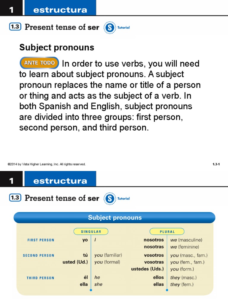 Present Tense of Ser | PDF | Scientific Classification | Language Mechanics