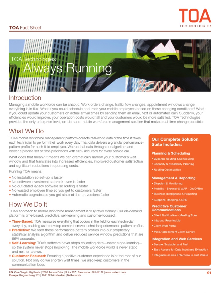 About TOA | PDF | Software As A Service | Routing