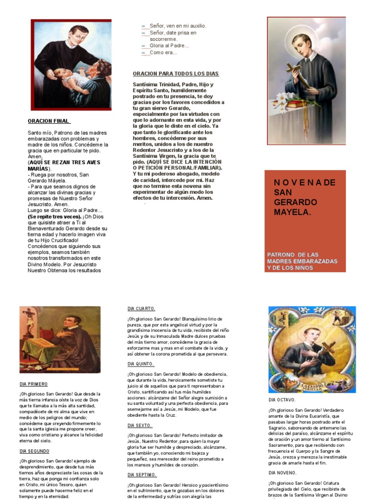 Novena A San Gerardo Maria Mayela | PDF | Santo | eucaristía