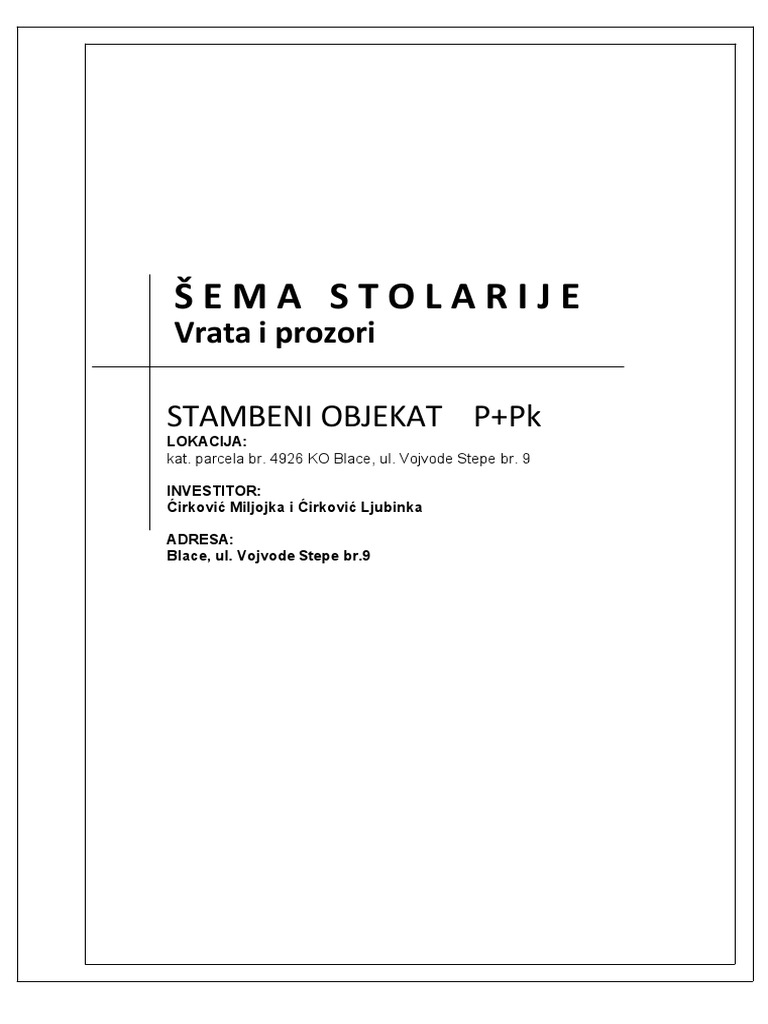 Sema Stolarije Cirkovic | PDF