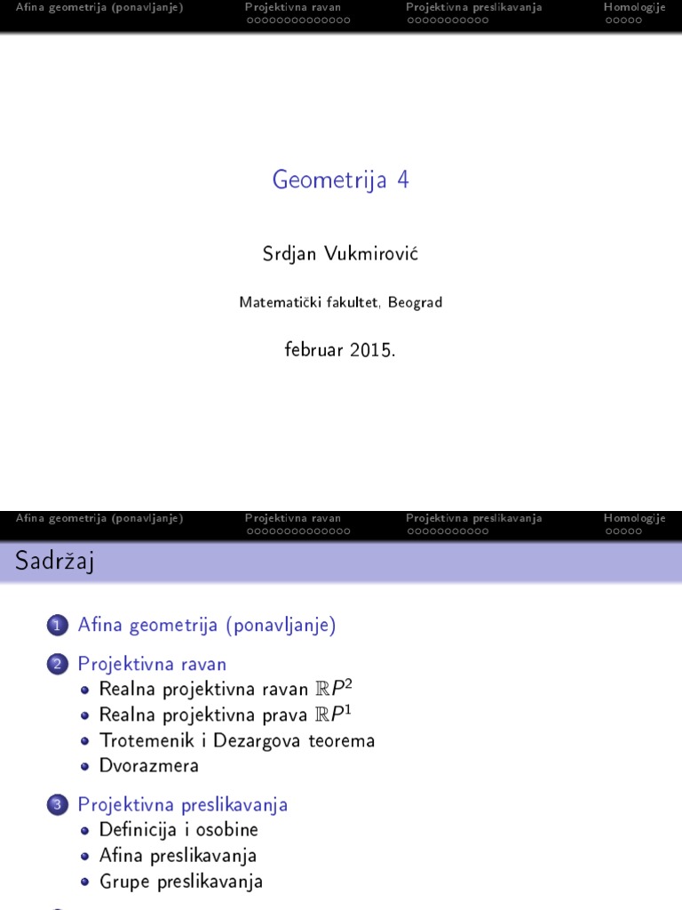 Geometrija 4, Slajdovi 1. Deo, 2015 | PDF