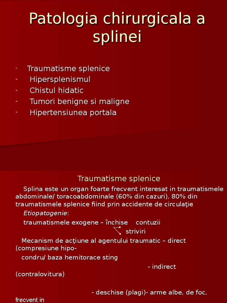 Curs 9 - Patologia Splinei | PDF