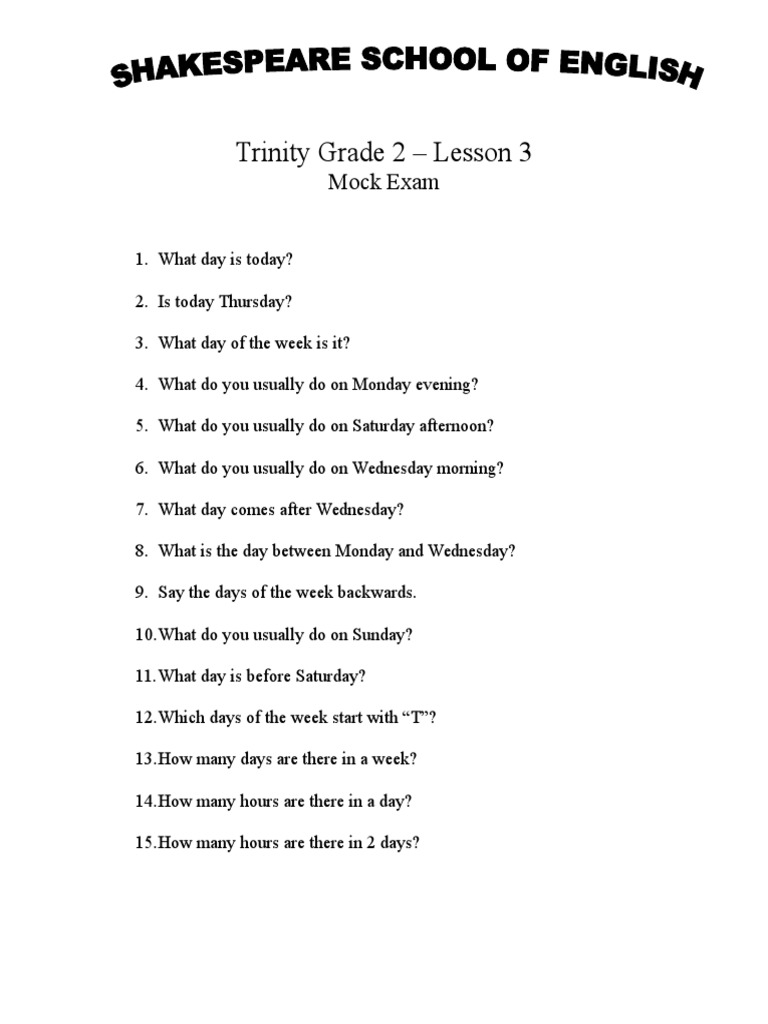 Trinity Grade 2 | PDF | Divination | Onomastics