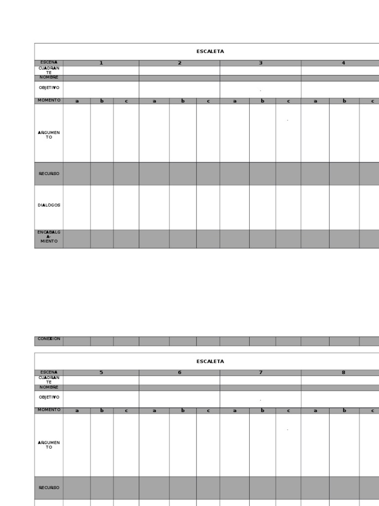 Formato ESCALETA | PDF | Métodos y materiales de enseñanza