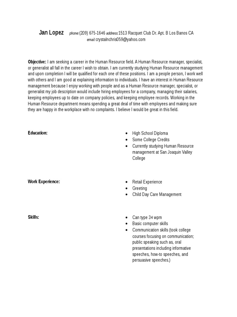 Jan Lopez Resume Mastery Unit 2 Project | PDF