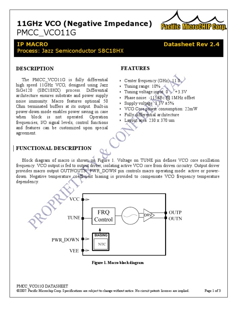 PMCC VCO11G Datasheet Rev 2.4 | PDF | Power Supply | Integrated Circuit