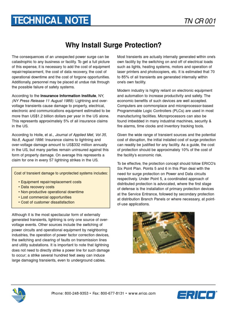 Technical Note Why Install Surge Protection Pdf Programmable
