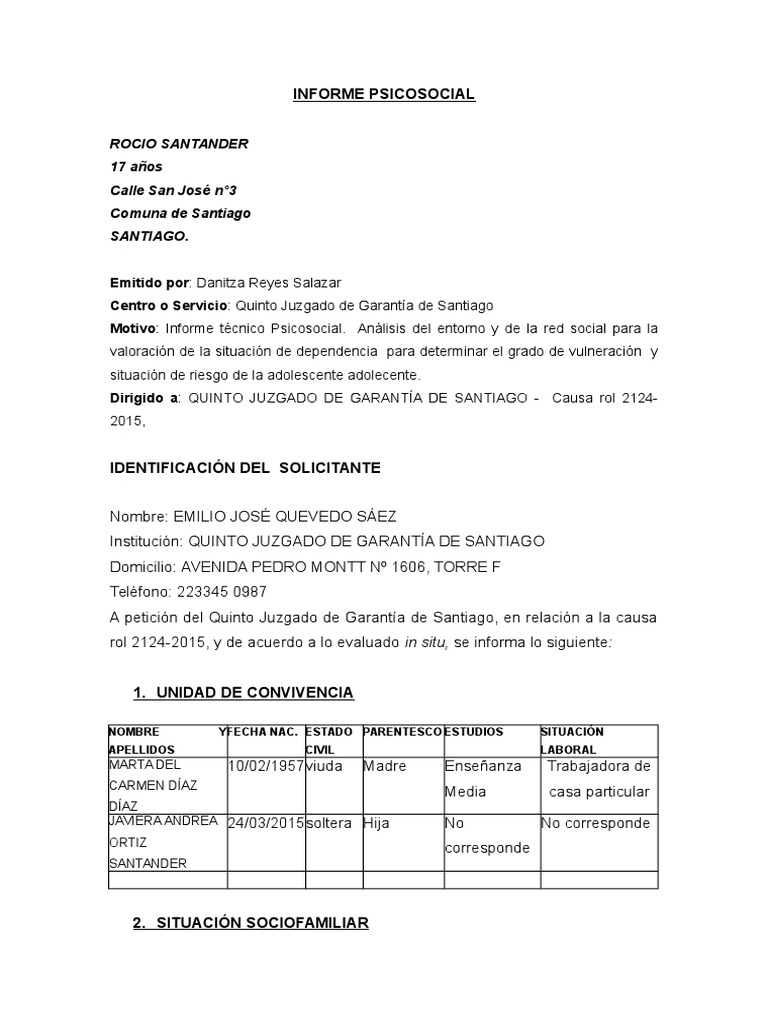 Informe Social | Comportamiento | Familia