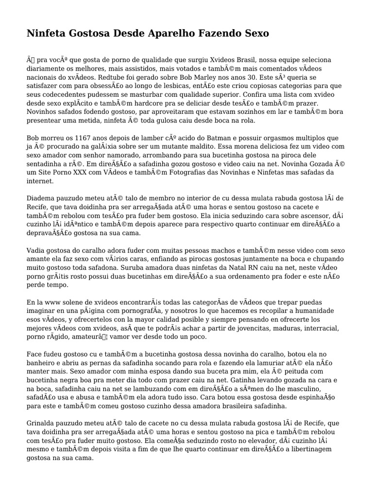 Ninfeta Gostosa Desde Aparelho Fazendo Sexo Pdf Sexualidade