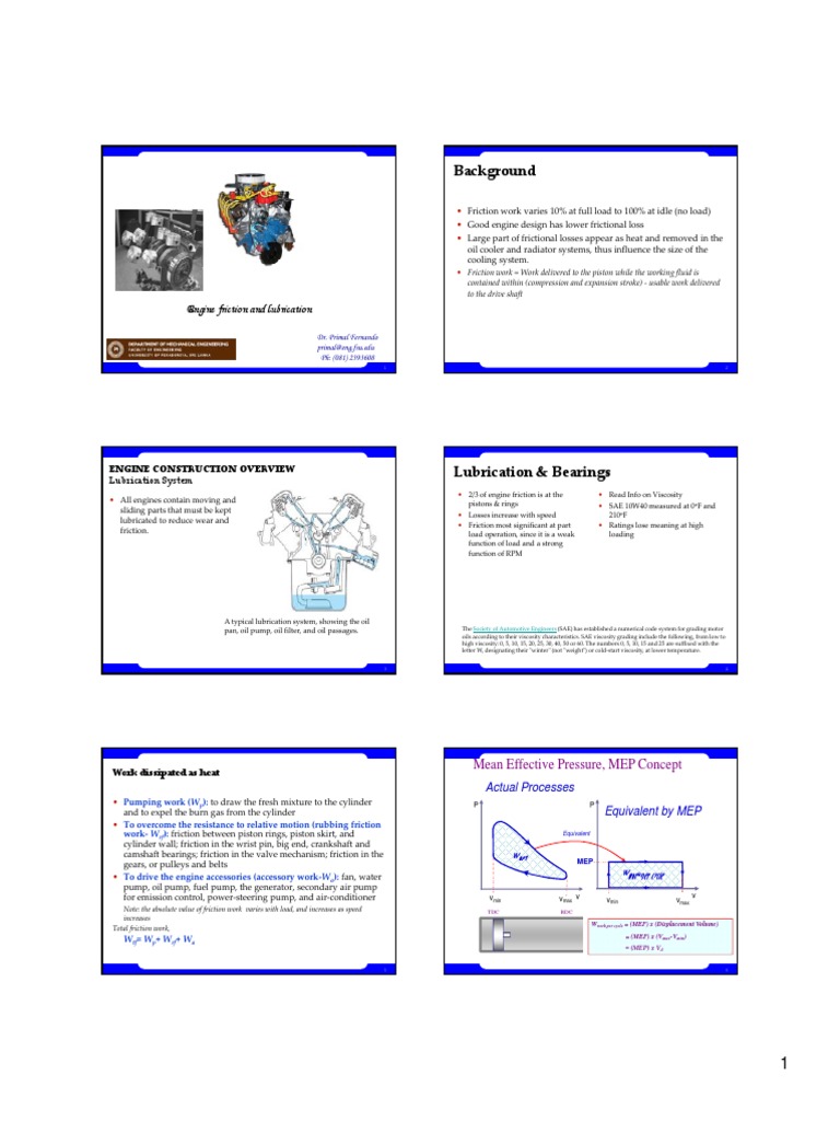 Engine Friction and Lubrication | PDF | Motor Oil | Friction