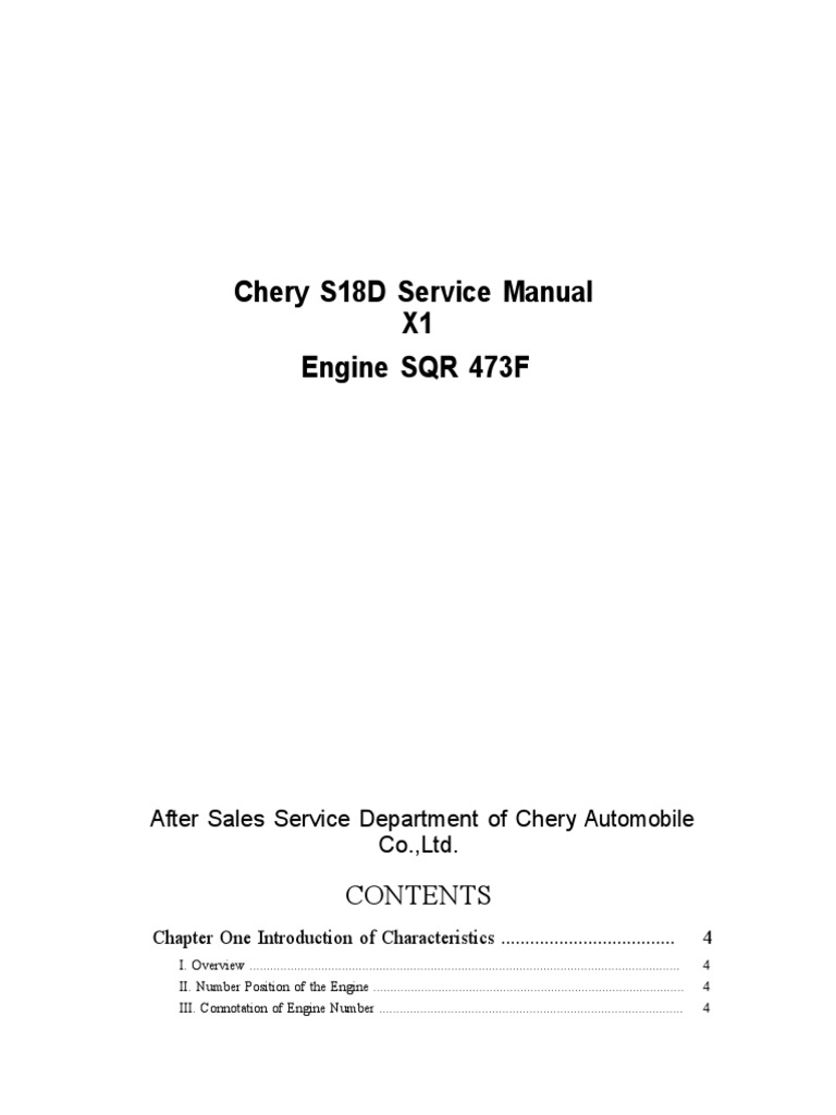 Chery Manual de Motor | PDF | Fuel Injection | Cylinder (Engine)