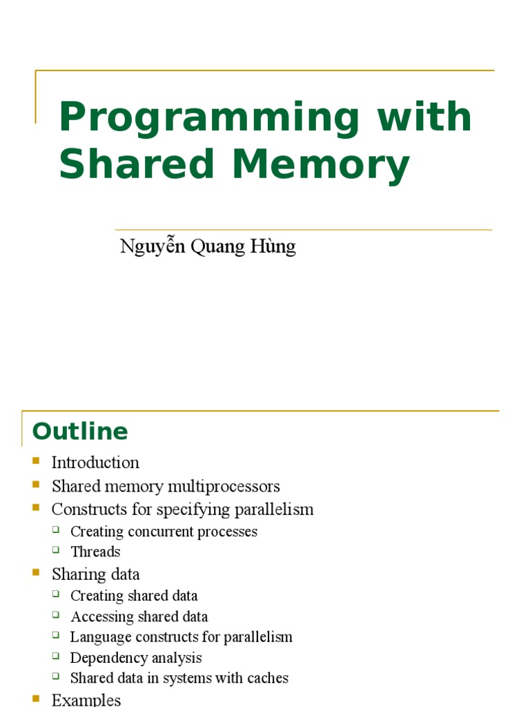 ParallelProcessing - SharedMemory | PDF | Parallel Computing | Thread (Computing)