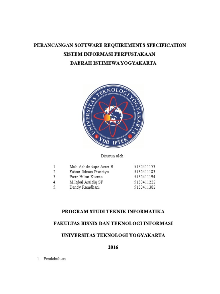 SRS Sistem Informasi Perpustakaan | PDF