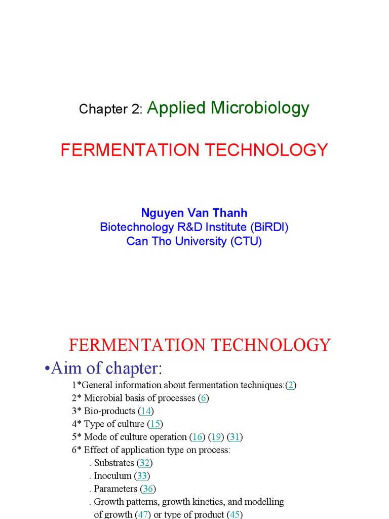 Basic Fermentation Technology | PDF | Fermentation | Chemistry