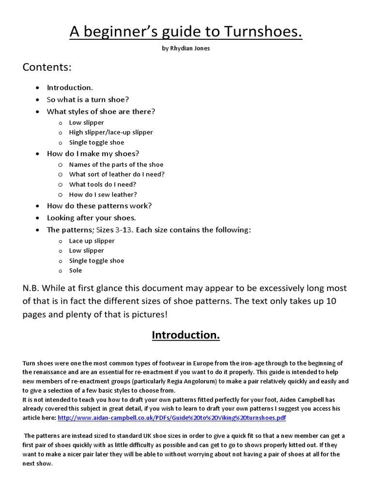 A Beginners Guide To Turnshoes | PDF | Shoe | Consumer Goods