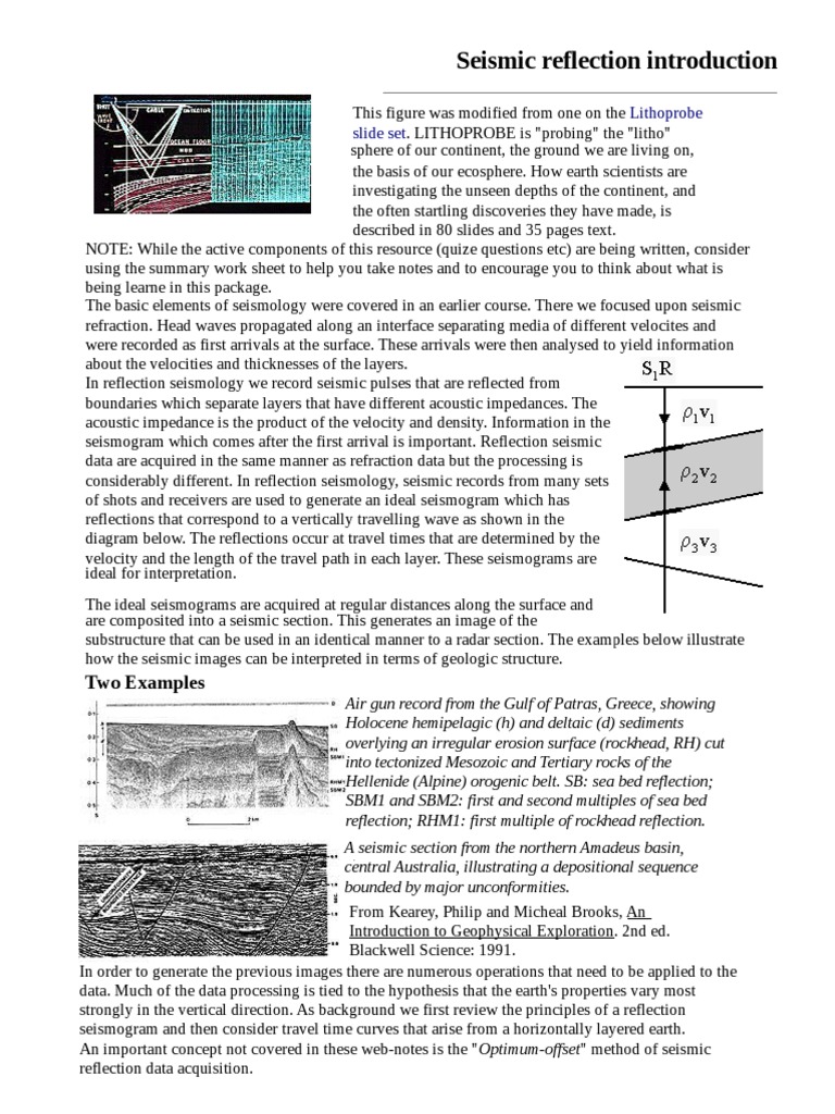 Seismic Reflection | PDF | Reflection Seismology | Reflection (Physics)