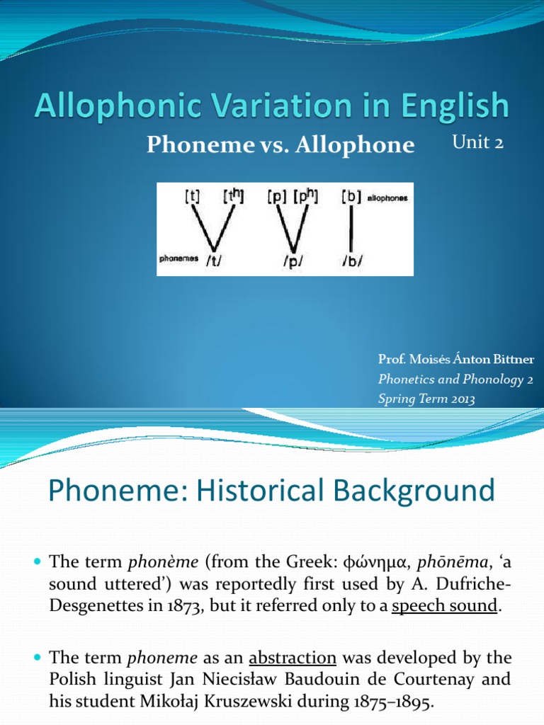 Allophonic Variation in English Phoneme | PDF | Phoneme | Phonology