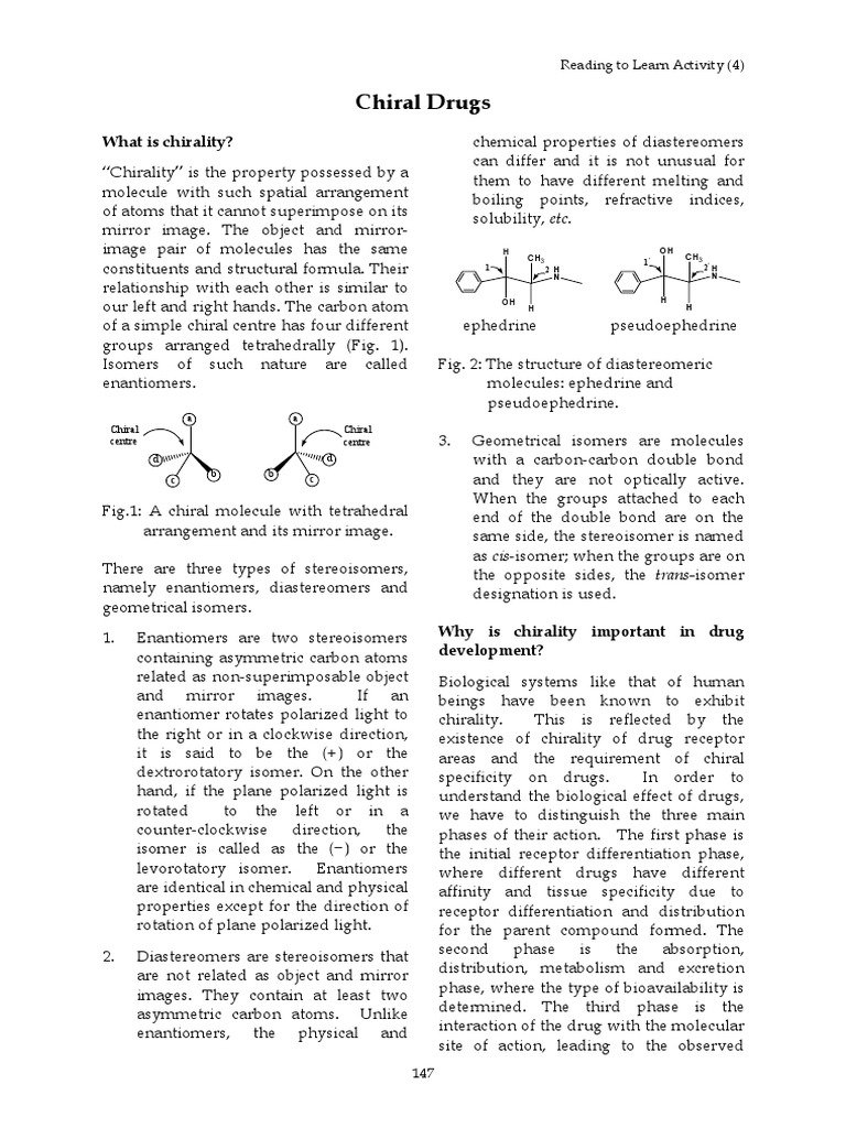 Chiral Drugs: What Is Chirality? | PDF