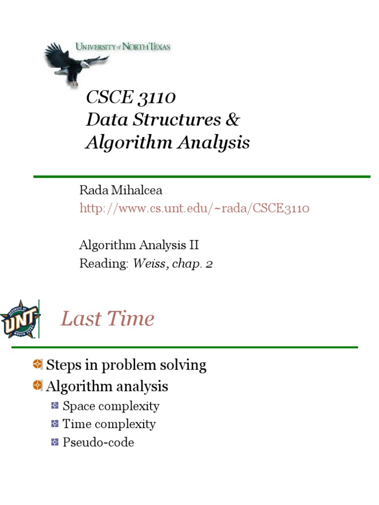 Csce 3110 Data Structures And Algorithm Analysis Rada Mihalcea Pdf