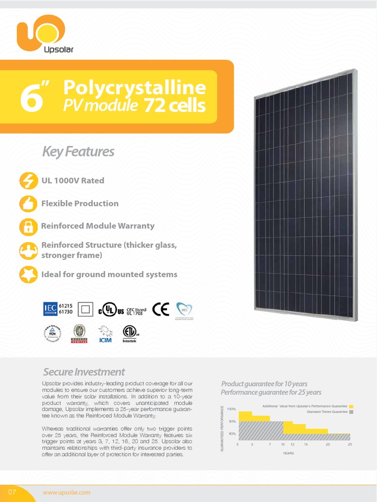 Polycrystalline 72 Cells: PV Module | PDF | Solar Panel | Manufactured ...