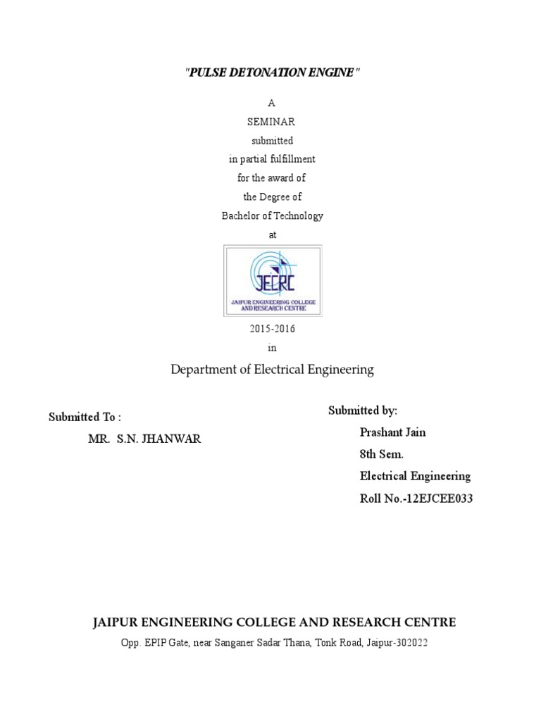 Pulse Detonation Engine | PDF | Explosive Material | Combustion