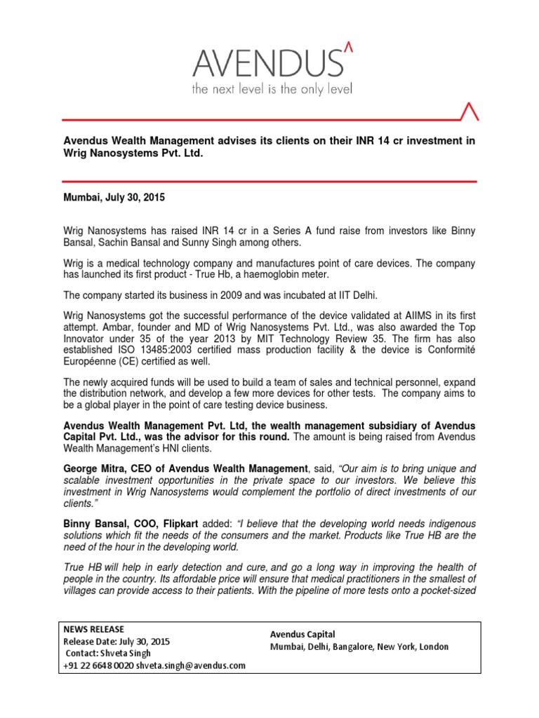 Avendus Wealth Management Advises | PDF | Wealth Management | Mergers ...