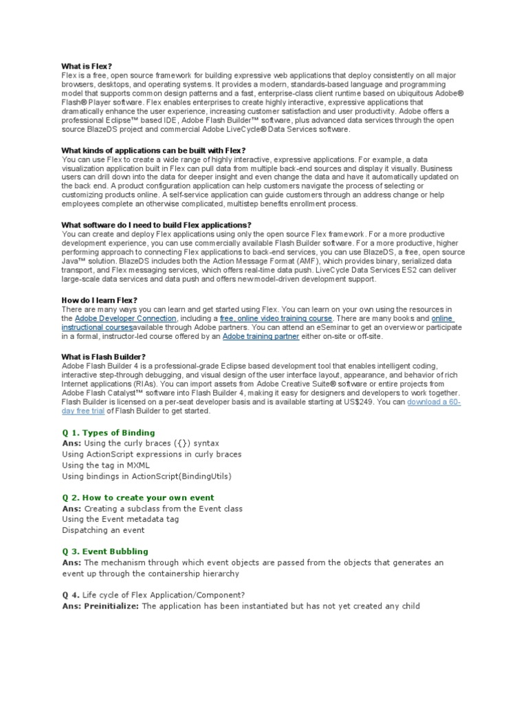 Flex FAQ | PDF | Apache Flex | Adobe Flash