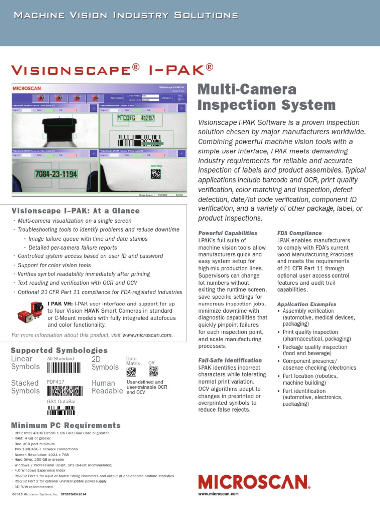 Visionscape I: Multi-Camera Inspection System | PDF | Authentication ...