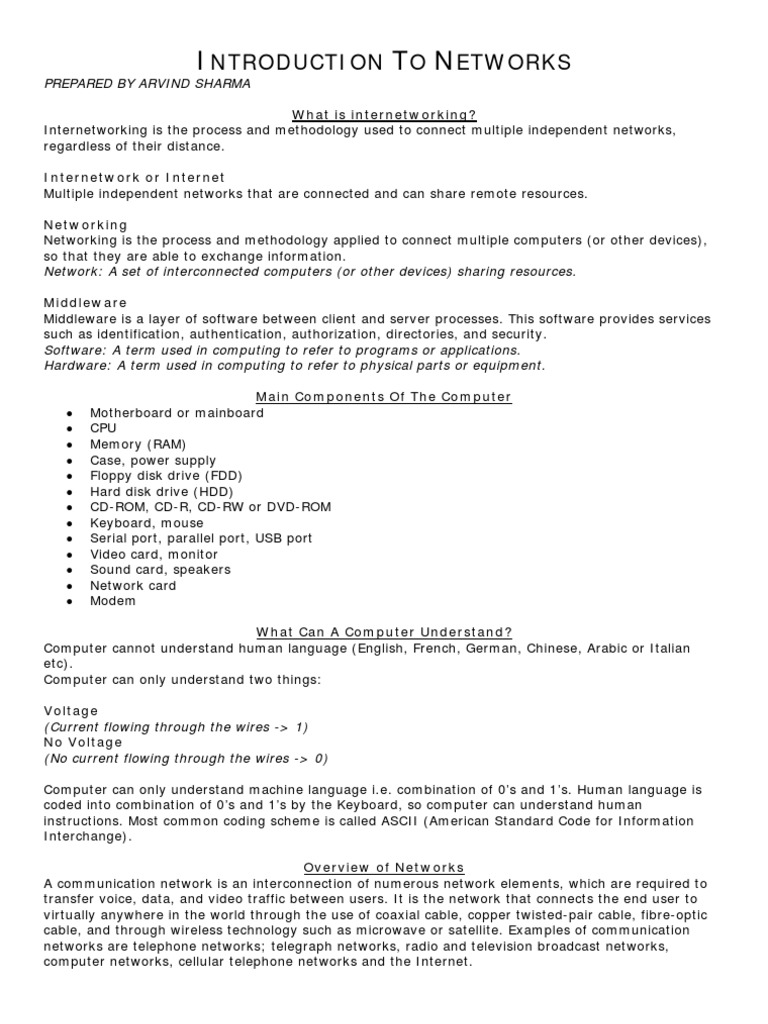 01 - Introduction To Networks | PDF | Telecommunication | Local Area ...