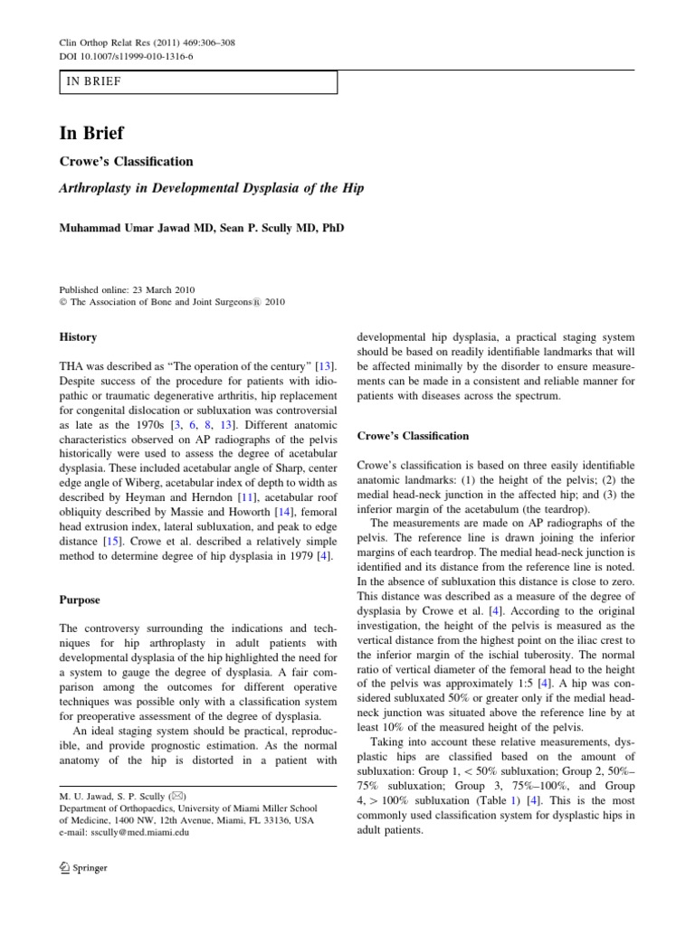 Crowe´s classification | Pelvis | Hip