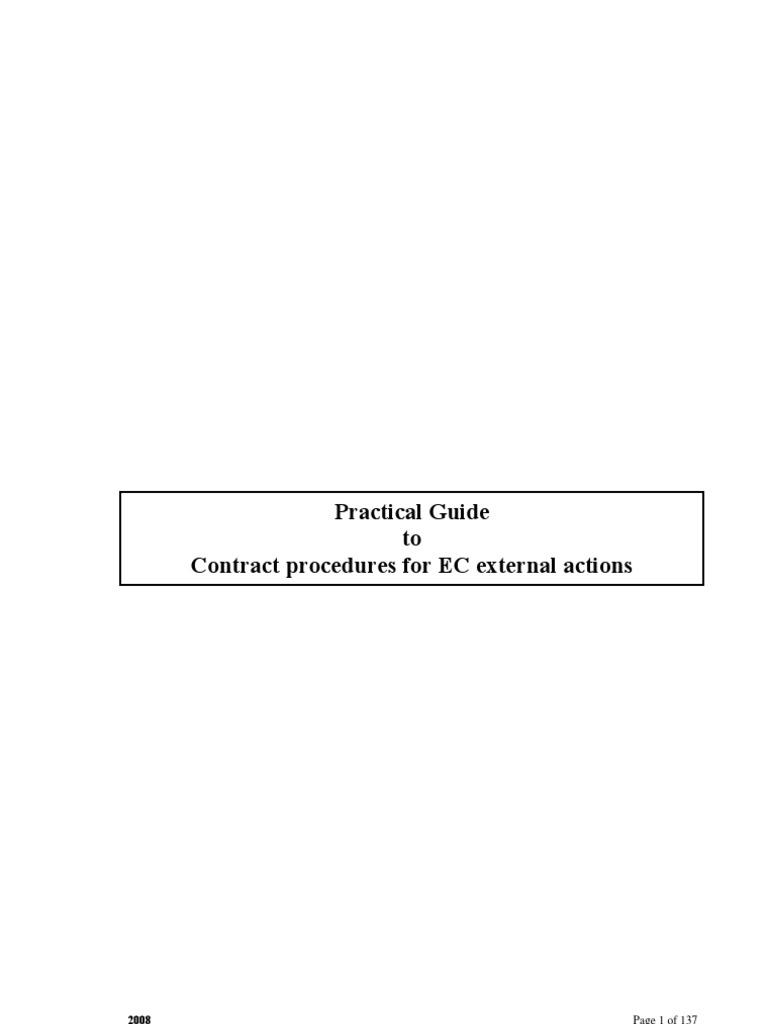 Practical Guide To Contract Procedures For EC External Actions | PDF | European Union | European ...