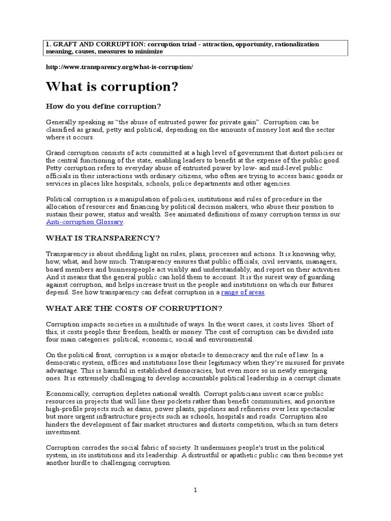 Understanding Graft and Corruption | PDF | Political Corruption ...