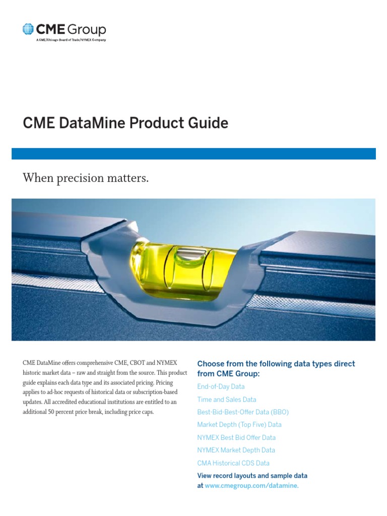 CME DataMine Product Guide and Price | PDF | Chicago Mercantile ...