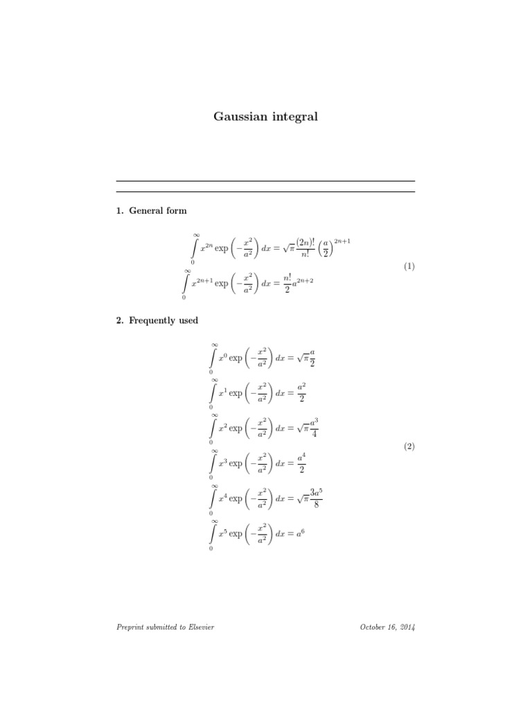 Gaussian Integral | PDF