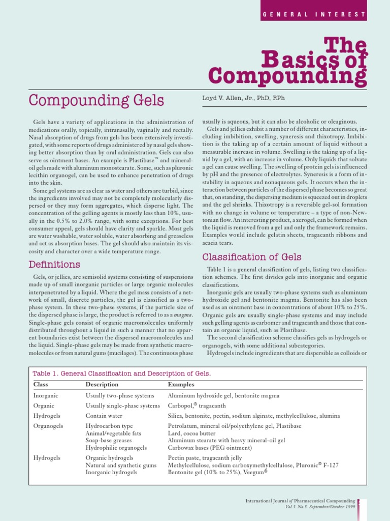 The Basics of Compounding | PDF | Gel | Colloid