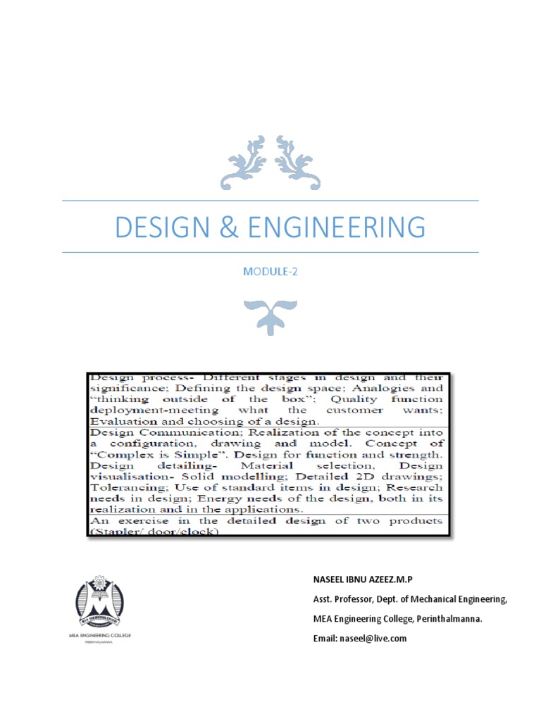 Design and Engineering KTU Module-2 | PDF | Engineering Design Process ...