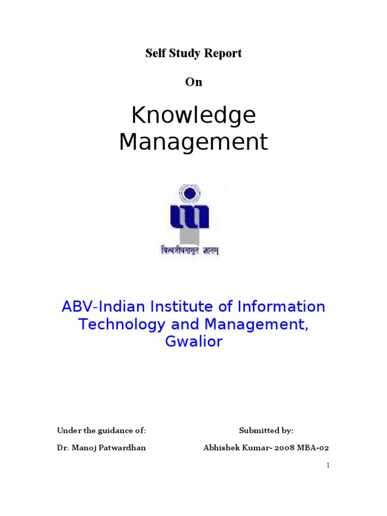 Knowledge Management: ABV-Indian Institute of Information Technology ...