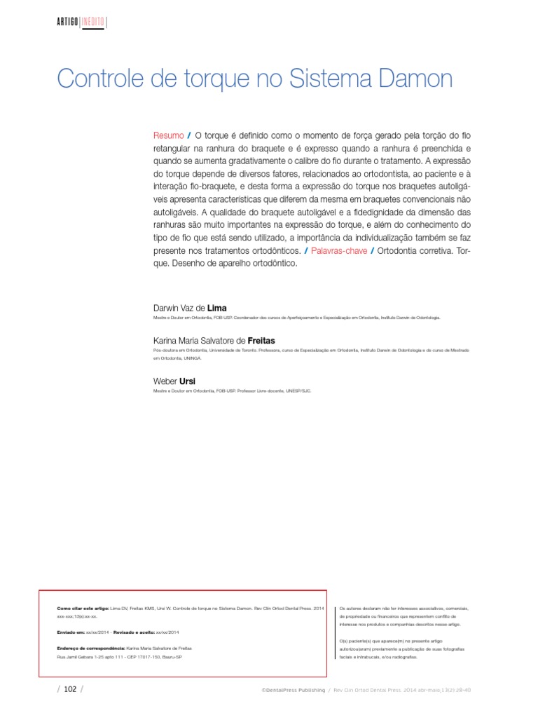 Controle de Torque No Sistema Damon | PDF | Dente | Science