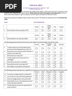 OPQOL Brief Questionnaire and Responses | PDF | Quality Of Life