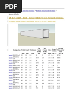HSS Steel Sizes and Weights Chart | PDF | Nature