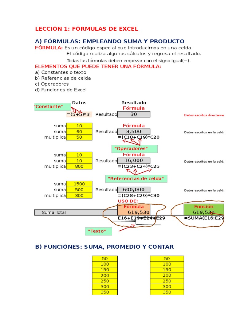 2fórmulas y Funciones de Excel PRÁCTICAS | PDF | Microsoft Excel | Hoja ...