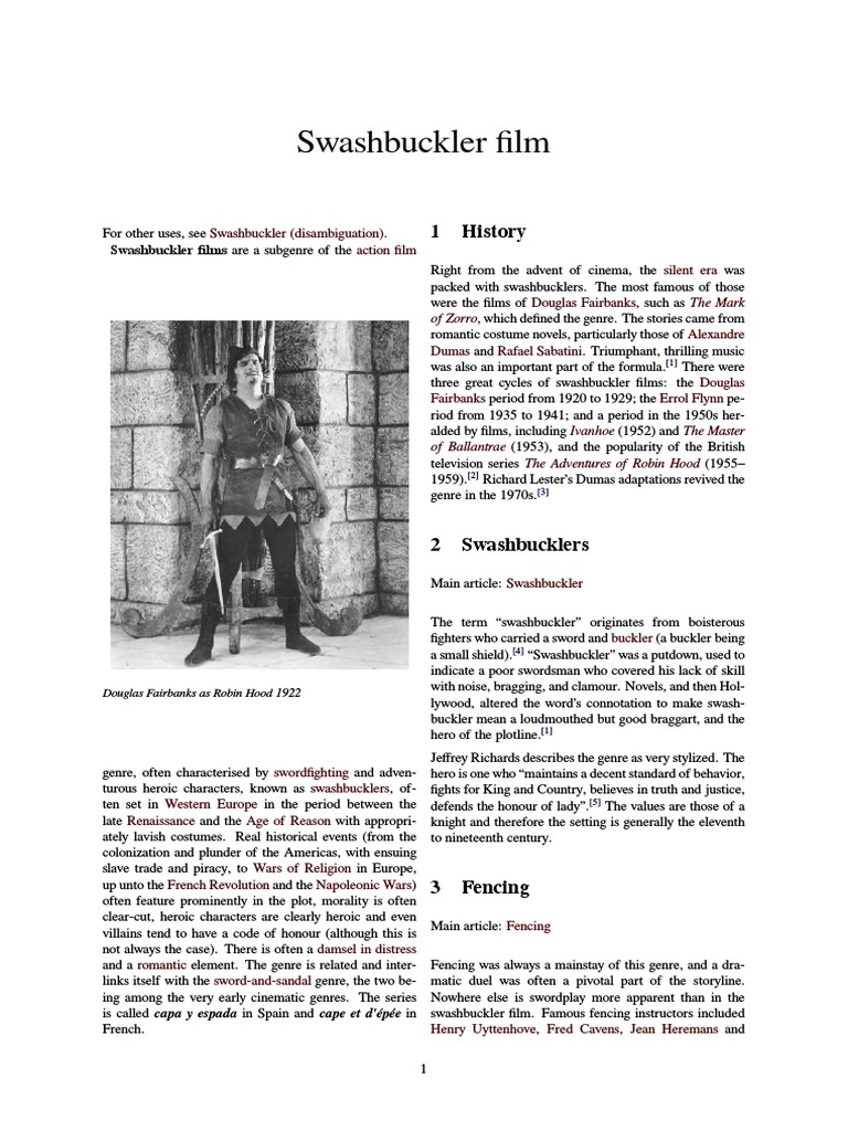 Swashbuckler Film List To Cheeck Out | PDF | Leisure